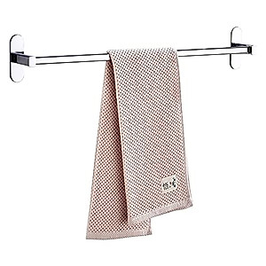 Towel BAR Rack Stainless Steel Chrome Towel Rack,Wall Mounted Towel Rails Bathroom Bar,Kitchen Toilet Towel Holder,No Drilling/50Cm (Size : 40Cm)