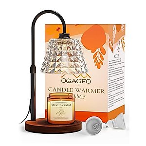 Candle Warmer Lamp with Timer - Adjustable Height w/2 Bulbs, 4 Levels Dimmable -Ideal Bedroom Home Decor & Graduation Gifts for Women Electric Wax Melter Widened Design for Various Scented Candles