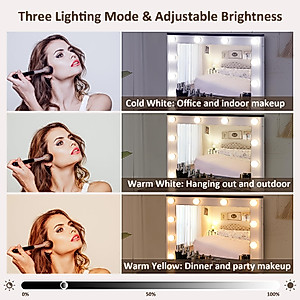 elifine 30" Vanity Desk with Mirror and Lights - Farmhouse Makeup Vanity Table and Chair Set, Compact Makeup Desk with 2 Drawers & Power Outlet for Women Girls (BW1 with Stool)