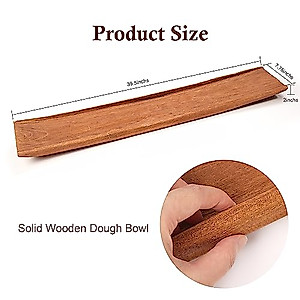 Athaliah Wood Dough Bowl, 39.5 Inchs Natural Solid Wooden Dough Bowls, Rustic Long Wooden Bread Bowl for Table Centerpiece Dining Room Home Kitchen Decor