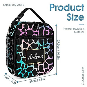 Wellhoope Custom Name Backpack 3PCS Set Cow Print Aesthetic Backpack Lunch Bag Pen Case 3 IN 1 Outdoor Daypack Travel Bag Double Shoulder Laptop Bag Climbing Backpack
