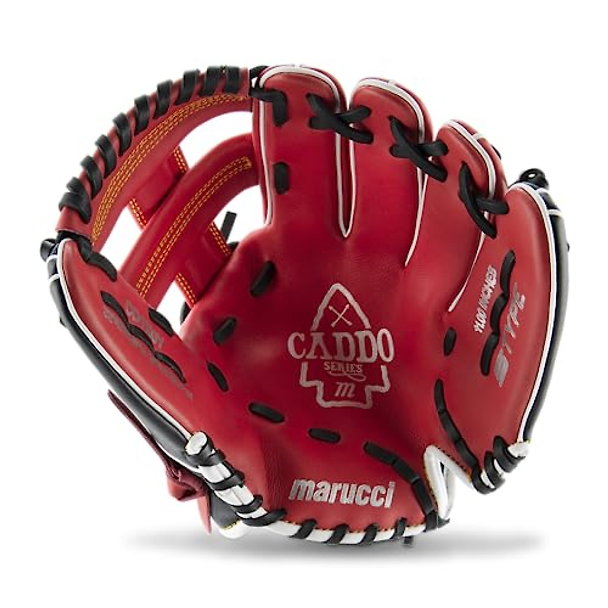 MARUCCI Caddo Series V2 Baseball Glove, 11.00" Single Post, Right Hand Throw, RED/Black