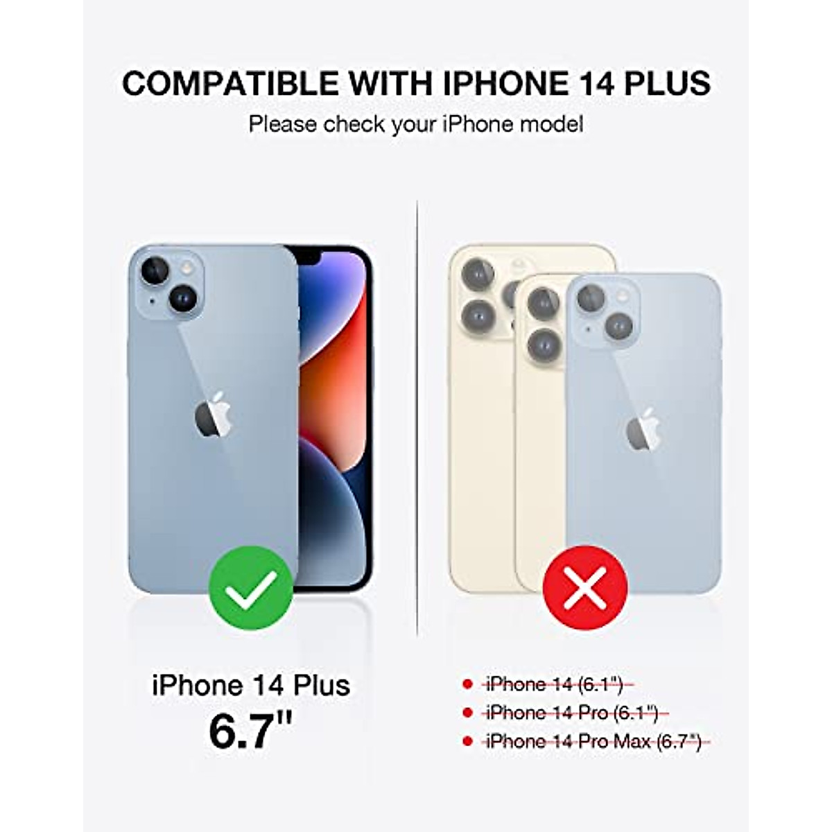 OCASE iPhone 14 Plus Wallet Case, Durable PU Leather Flip Folio Case with 3 Card Holders, RFID Blocking, Shockproof TPU Inner Shell, Protective Phone Cover Women Men for iPhone 14 Plus 6.7 Inch, Black