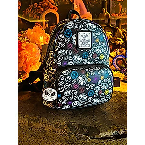 Loungefly Disney NBC Sugar Skull Jack Skellington Glow in the Dark AOP
