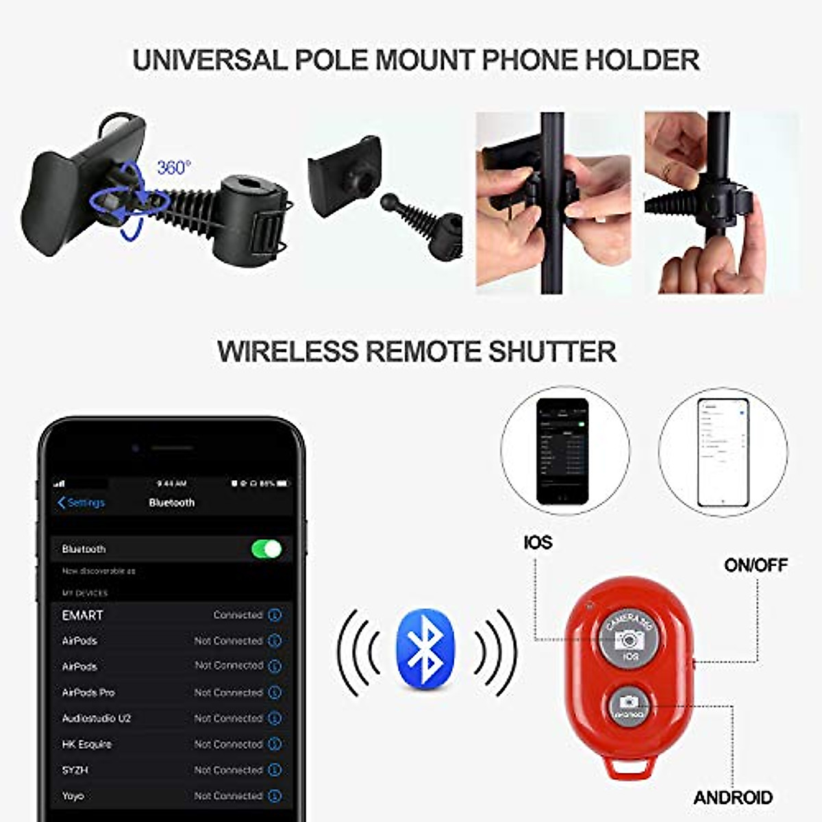 EMART 10" Ring Light with 55" Extendable Tripod Stands, 16 Colors RGB Camera Selfie Ring Light for Photography, Makeup, YouTube Video, Vlogging, Live Streaming