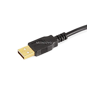 Monoprice 6-Feet USB 2.0 A Male to Micro 5pin Male 28/24AWG Cable with Ferrite Core (Gold Plated) (105458),Black
