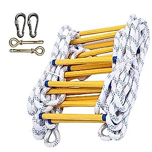 WSYZHL Rope Ladder, Emergency Fire Escape Ladder for Kids and Adults 2-5 Story Homes Multi-Purpose Flame Resistant with Carabiners/10M/33Ft