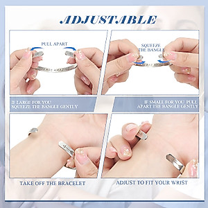 MTLEE 30 Pcs Inspirational Bracelets Bulk for Women Cuff Bracelets Silver Personalized Hidden Message Bracelet Gifts(Novel)