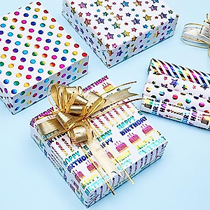 THMORT Birthday Wrapping Paper Roll with a Cutter Kit for Boys&Girls,Adults,Kids Princess Pink Barbies17 Inch X 120 Inch Embossed Foil Wrapping Paper for Gift Wrapping Baby Shower