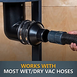 POWERTEC 70322 4" to 2-1/2" Reducer and 4" Dust Control Flex Cuff with Hose Clamps , Black