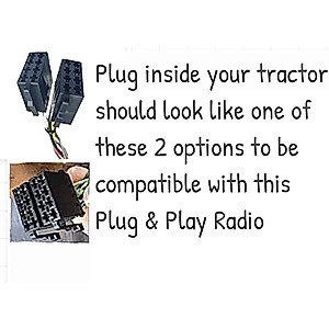 Generic Bluetooth Tractor Radio for John Deere, JCB, and McCormick AM/FM, Siri/Google Assistant, USB Input with MP3 Playback and Charging Radio Stereo Receiver - Includes Easy Connect Harness