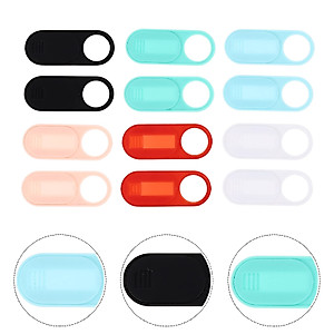 Abaodam 12PCS Phone Camera Cover Slide Plastic Laptop Webcam Covers Webcam Lens Protectors for Computers Cameras Mobile (Assorted Color)