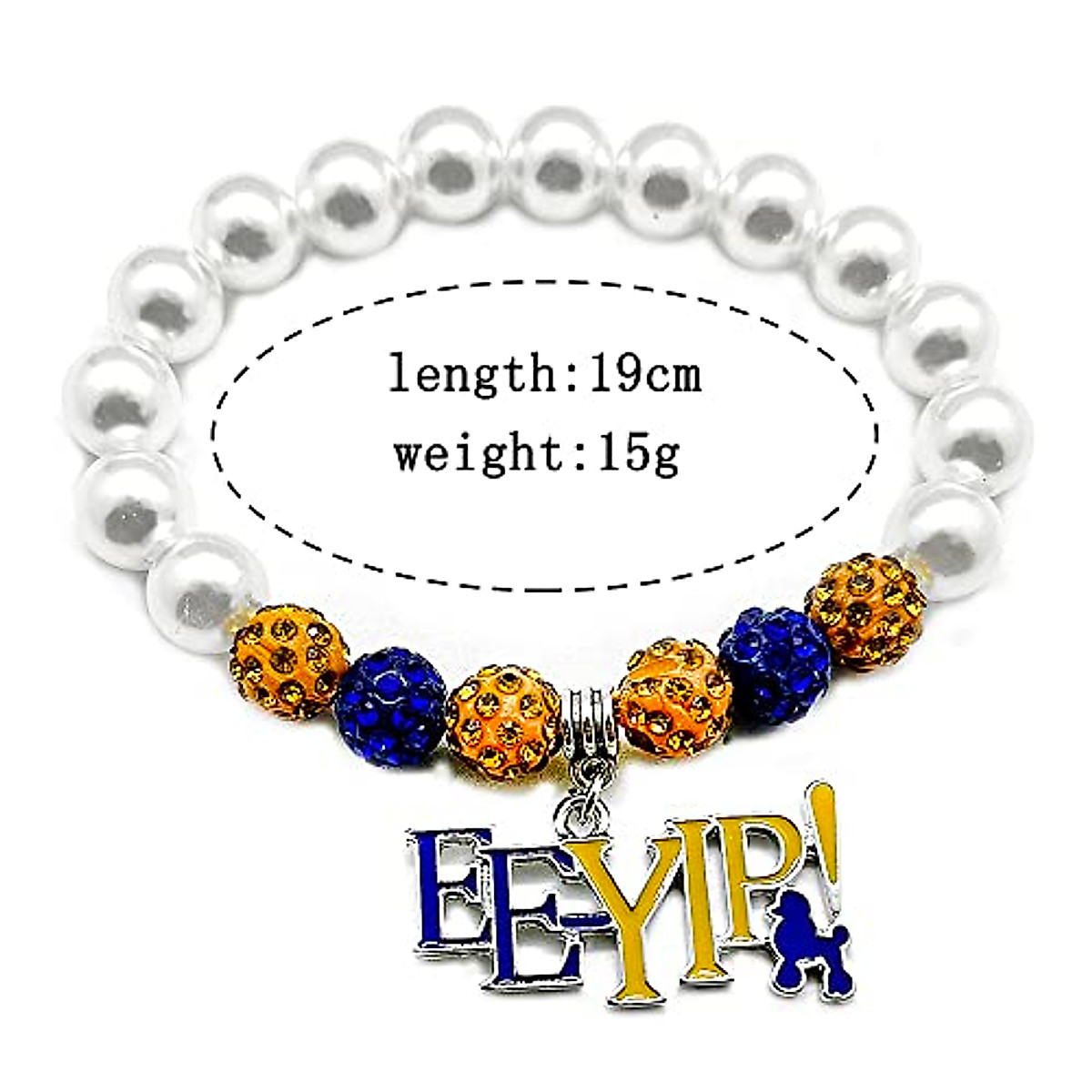 Youngsome SIGMA GAMMA RHO sorority society Personality EEYIP enamel metal pendant white simulated pearl bead bracelet