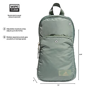 adidas Essentials 2 Sling Crossbody Bag, Silver Green/Gilver, One Size