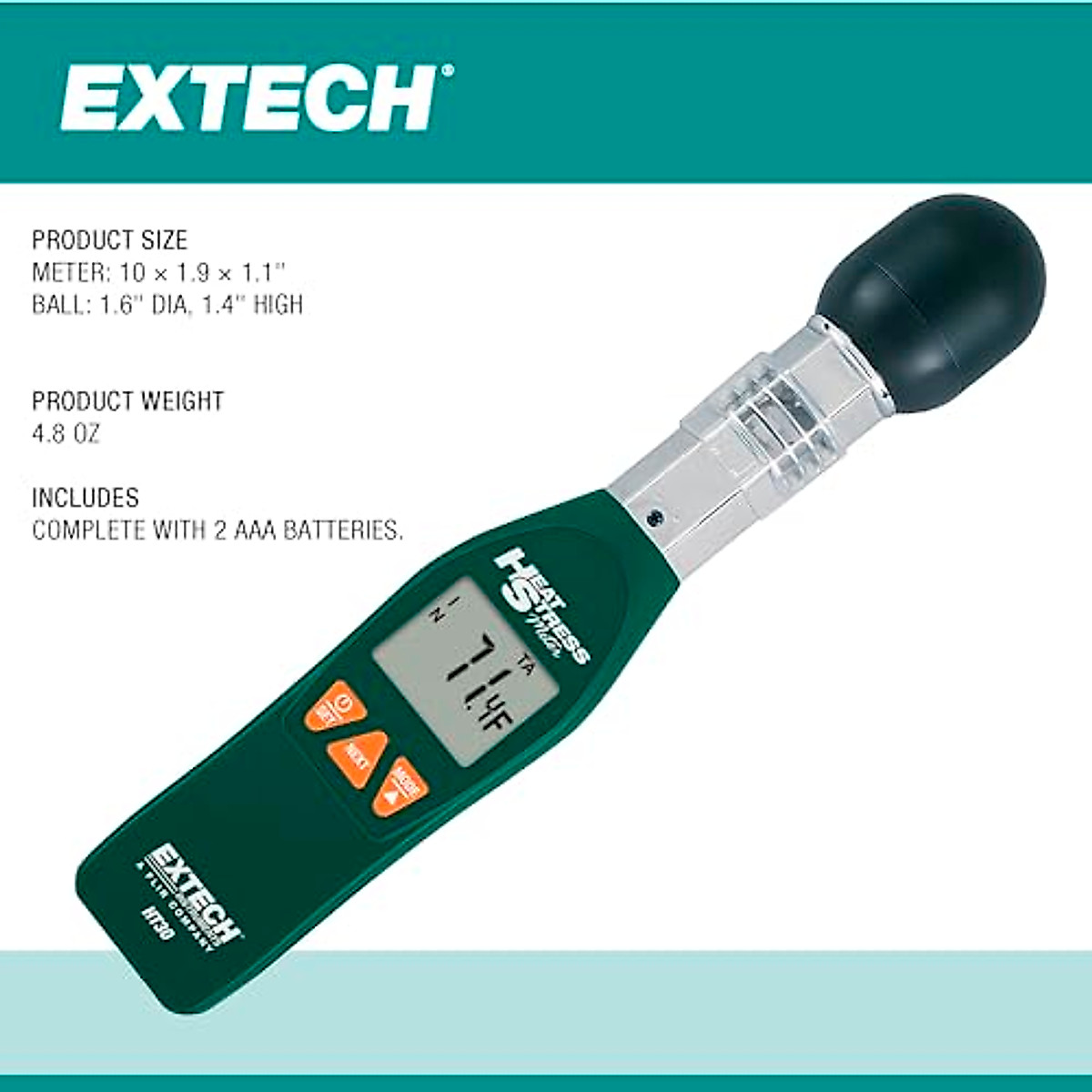 Extech HT30 Heat Stress WBGT Meter , black