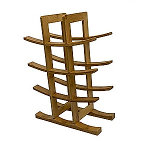 DECOMIL - 12 Bottle Wine Rack, Samurai Style & Stackable, Modular, Wine Storage Rack, Solid Bamboo Wine Holder Display Shelves, Wobble-Free (12 Bottle Capacity - Samurai Style Capacity)