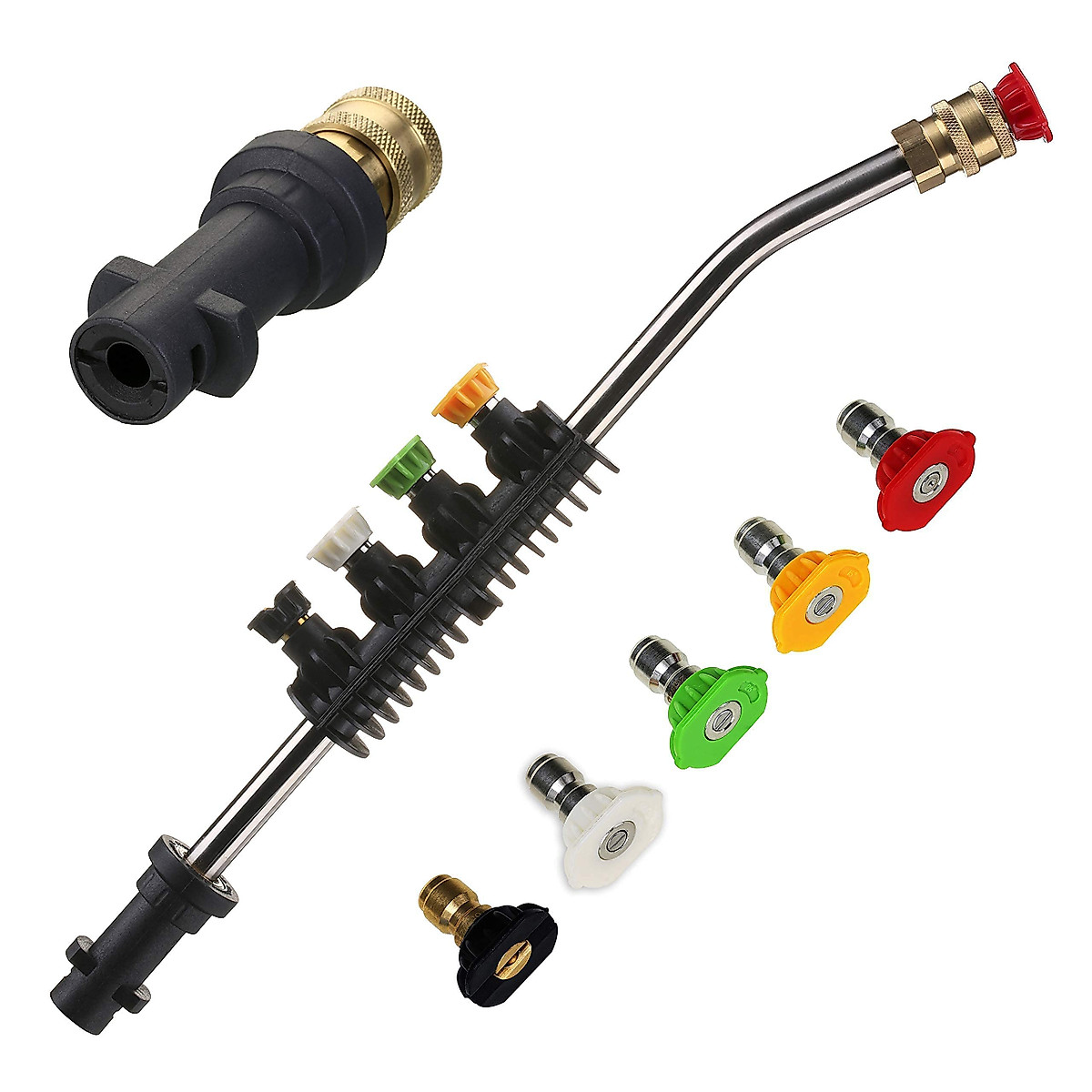 M MINGLE Pressure Washer Gun Adapter, Pressure Washer Wand Extension with Adapter, Only Compatible Karcher K2, K3, K4, K5, K6, K7