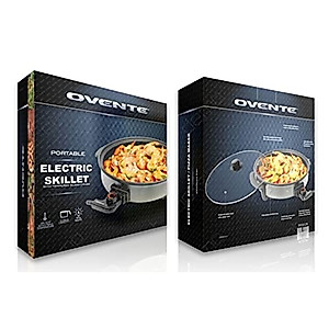 OVENTE SK10112B Round Electric Frying Pan, Black