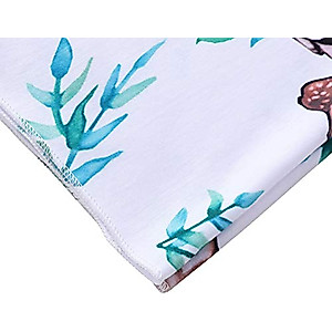 Newborn Girls Receiving Blanket Headband Set Flower Baby Swaddle Blankets Infant Warm … (0-6 Months, Deer)