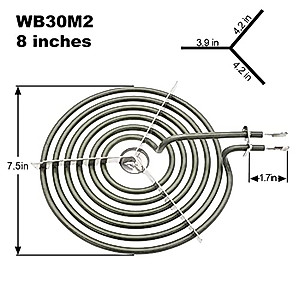 WB31M20 WB31M19 Porcelain Drip Pans and WB30M1 WB30M2 Surface Elements by SupHomie - Compatible with GE Hotpoint Range Stove