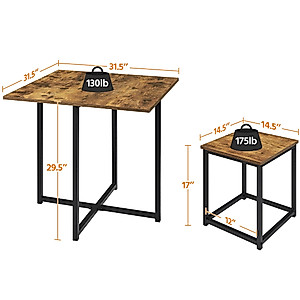 Yaheetech 5 Piece Dining Table & Chair Set - Compact Wood Table Sets Home Furniture for Kitchen Dining Room Small Space -Rustic Brown