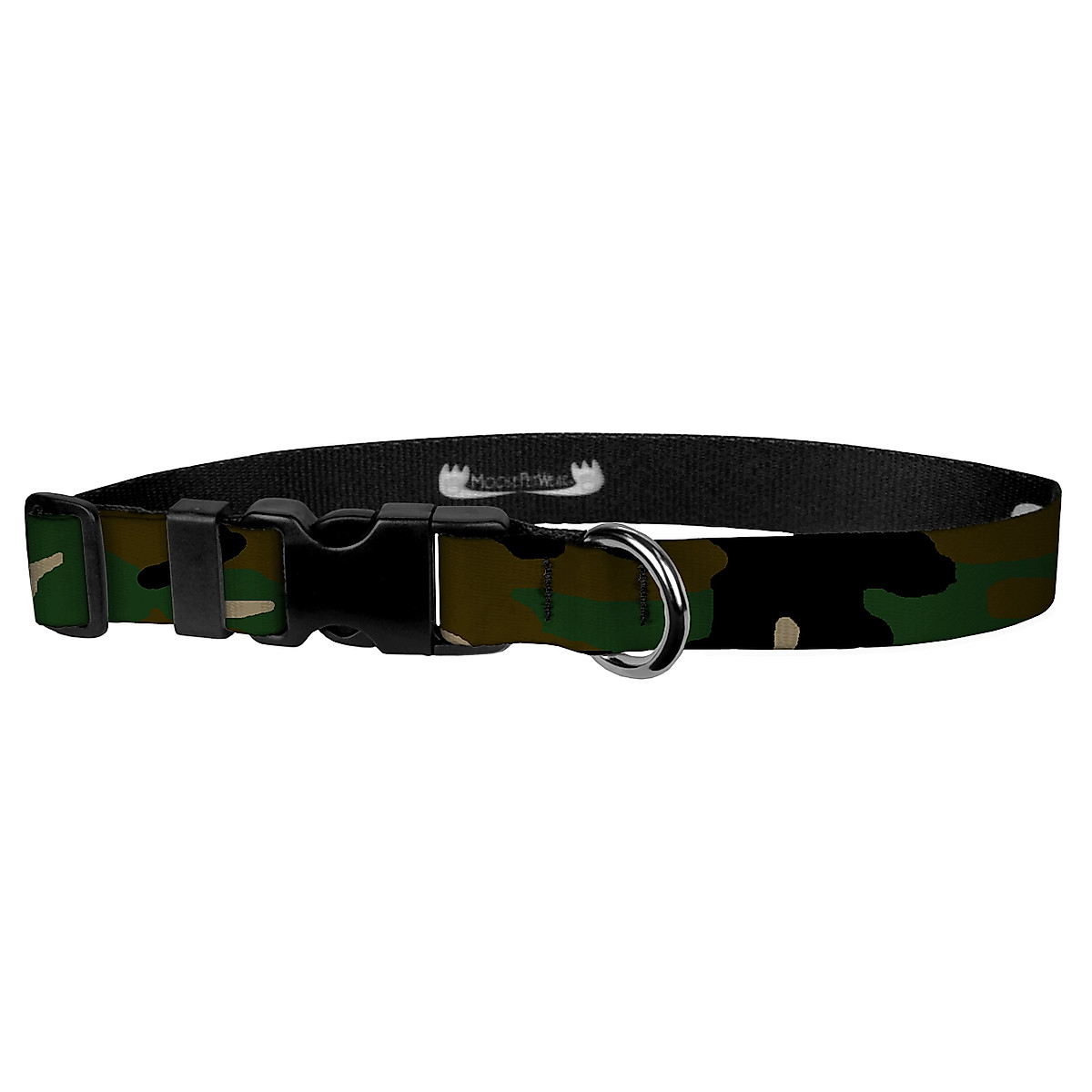 Moose Pet Wear Camo Dog Collar - Camouflage Waterproof Dog Collar, Made in the USA - 1 Inch Adjusts 13 - 21 Inches, Large, Camouflage (ACDL1-L-CAMO)