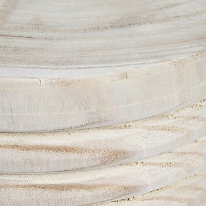 Creative Co-Op Boho Hand-Carved Paulownia Wood Stool, Natural