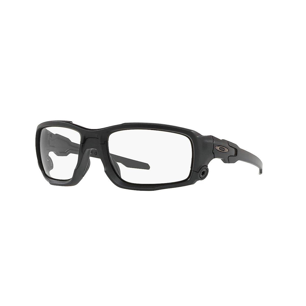 Oakley SI Men's OO9329 SI Ballistic Shocktube Round Sunglasses, Matte Black/Clear & Grey, 61 mm