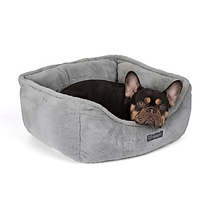 NANDOG Super Cloud Reversible Pet Bed in Light Grey - Ultra Soft Micro Plush Fabric - Cozy & Modern Design - Perfect for Cats & Small/Medium Dogs