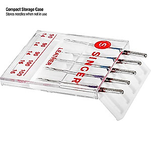 SINGER Leather Sewing Machine Needles, Size 90/14, 100/16 - 5 Count