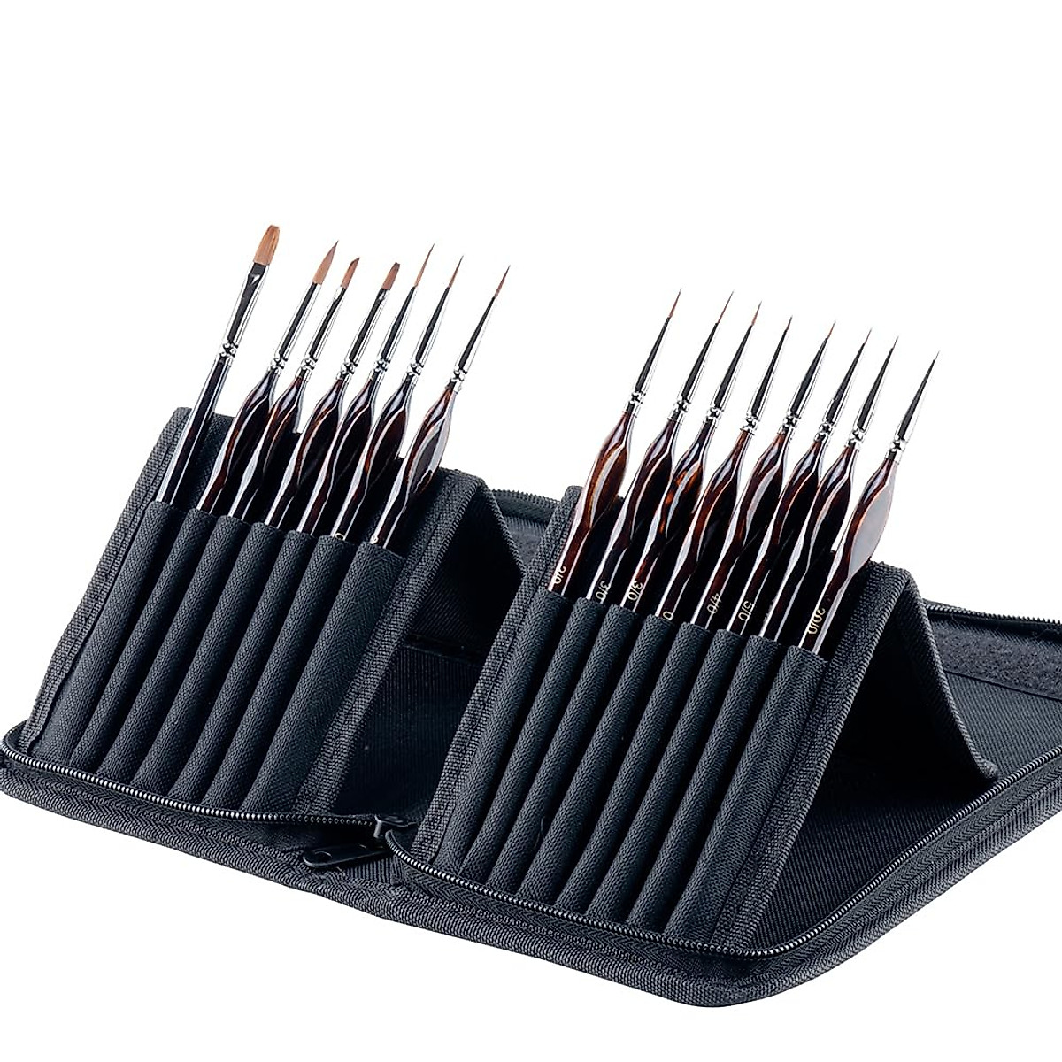 Transon Artist Detail Paint Brushes with Case 15pces for Model Miniature Painting