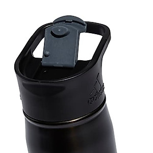 adidas 450 ML (16 oz) Metal Water Bottle Tumbler with Flip Top Lid for Coffee & Tea, Black/Onix Grey, One Size