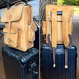 Handmade Genuine Leather Backpacks Laptop Computer Bag for Men Women Gift for Him Her