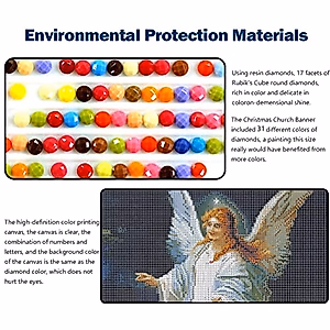 JesMolla 5D DIY Diamond Art Painting Kits for Adults, Large Size Full Drill Diamond Arts Rhinestone Pasted, DIY Painting Diamonod Dot Arts Crafts for Home Wall Decor Gift, 15.8”x21.6” (Angel Bless)