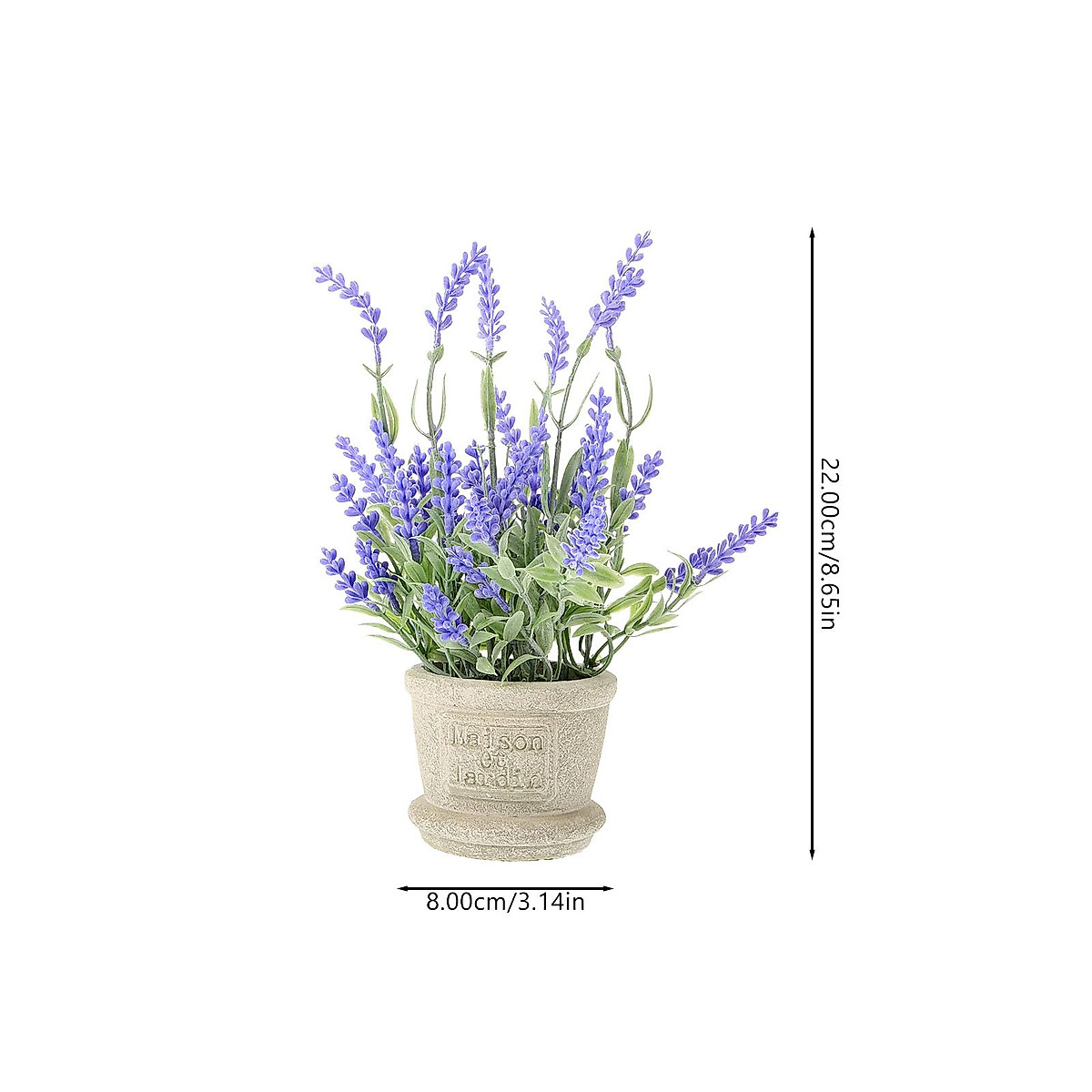 BESPORTBLE Artificial Potted Lavender Plant, Purple, 8.7 x 3.1 x 3.1 inches, Plastic, 1 Count, Indoor Use, Decoration, Party, Office, Wedding, All Seasons