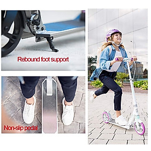 ygqtbc Adult Scooter 2019 Upgraded Kick Scooter Height-Adjustable Foldable Dual Suspension Rear Fender Brake Lightweight Aluminium Alloy Commuter 220lb Max Load Big Wheels Scooter for Adults Teens Kid