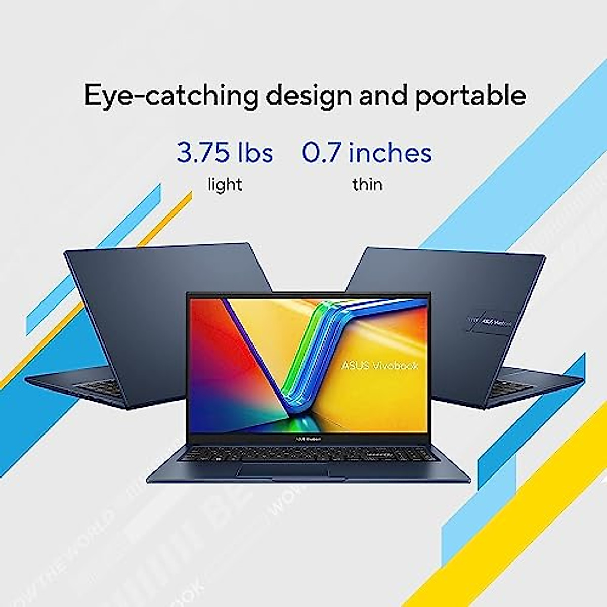 ASUS 2023 Newest Vivobook 15 Laptop, 15.6 Inch FHD Display, Intel Core i3-1215U Processor, 12GB RAM, 256GB SSD, Intel UHD Graphics, WiFi, Bluetooth, Windows 11 Home in S Mode, Quiet Blue