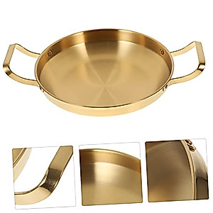 STOBAZA Korean Pot Stainless Cookware Stainless Steel Soup Pot Discada Disc Cooker Sauce Pan Ramyun Cooker Gold Ramen Pot Stainless Steel Dry Pot Stainless Steel Pan Cooking Pan Cute