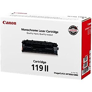 Canon Genuine Toner, Cartridge 119 II Black, High Capacity (3480B001), 1 Pack, for Canon imageCLASS MF5800 /5900/6100 Series, MF410 Series, LBP6300 / 6600 Series, LBP250 Series Laser Printers