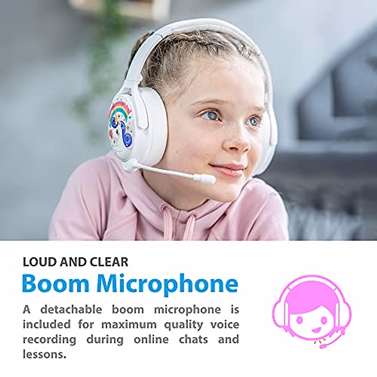 ONANOFF Active Noise Cancelling Bluetooth Headphones for Toddlers and Kids, Volume Limited, Over-Ear, Built in Microphone, 24 Hour Battery Life, Airplanes, School, Games and Video Calls, Sun Yellow