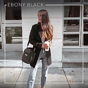 Monaco Diaper Bag + Snack Bag by Luli Bebe - Chic Vegan Leather (Ebony Black)