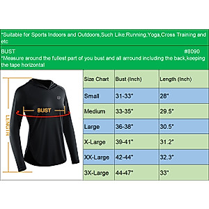 NELEUS Women's Sun Protection Running Shirts Workout Athletic Long Sleeves Shirts with Hoods,8090,2 Pack,Blue/Pink,X-Large