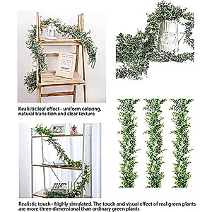 1Packs 5.91ft Artificial Garlands Greenery Garlands Vines Faux Hanging Plants for Wedding Table Arch Wall Party Home Decor 10 Wire Wreath