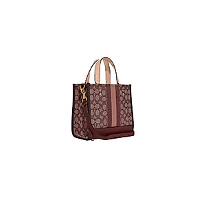 COACH Signature Jacquard Dempsey Tote 22 (IM/Wine Multi)
