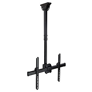 Mount-It! TV Ceiling Mount Bracket, Adjustable Height Full Motion 360 Deg Rotation Tilting Swiveling for Flat Panel LCD LED OLED Plasma TVs, Fits up to 75 Inch TVs, 110 Pound Capacity, Black (MI-509B)