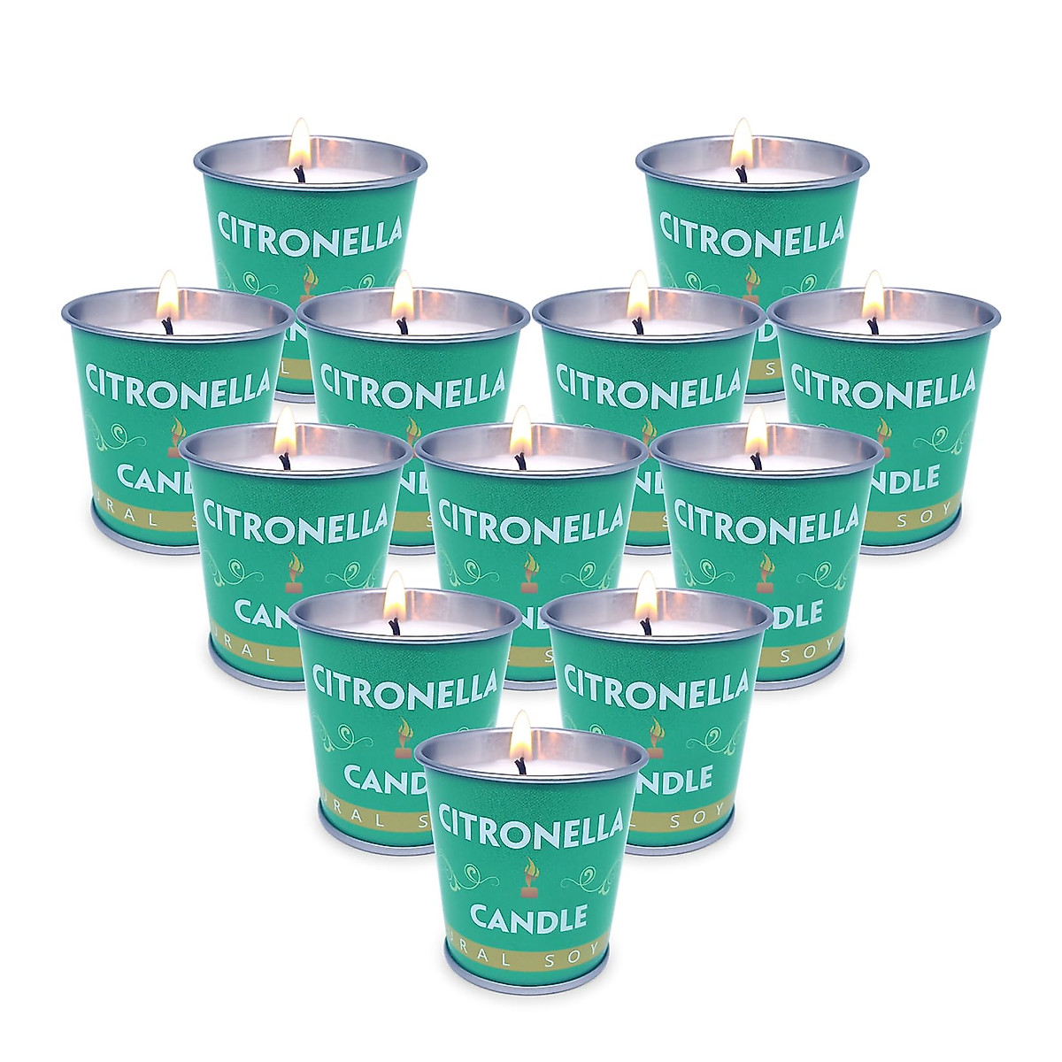 12 Pack Soy Candles Scented, 2 oz Candle Jar Single Wick Citronella Candle, 10 Hour Burn time Aromatherapy Candle