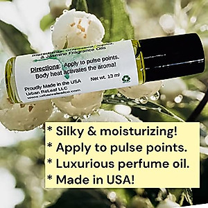 Urban ReLeaf Jasmine Perfume Oil Roll-On. Classic Floral Scent, Memorable, Fruity & Woody. Long Lasting Fragrance Oil, Moisturizing Jojoba & Alcohol-Free. Bottled in USA. Fits in purse or pocket!