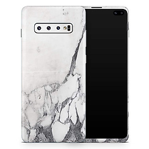 DesignSkinz White & Grey Marble Surface V3 Protective Vinyl Decal Wrap Skin Cover Compatible with The Samsung Galaxy S20 (Screen Trim & Back Glass Skin)