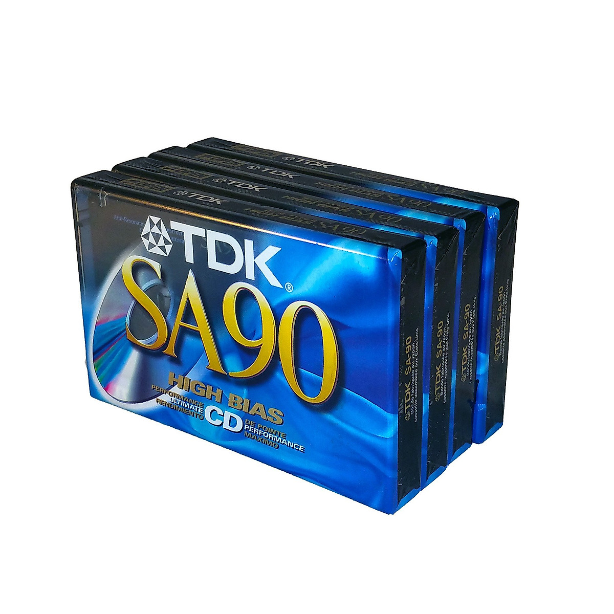TDK SA 90 High Bias Ultimate CD Performance Blank Audio Cassettes, 4 Pack