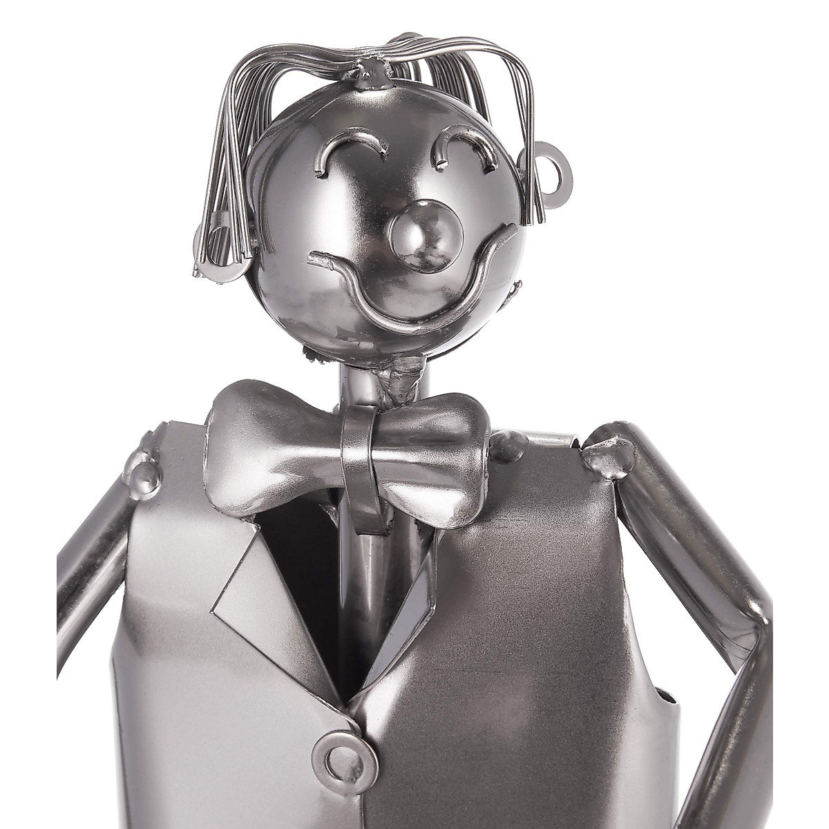 BRUBAKER Bottle Holder Dancing Couple - Pair Sculpture Metal - Bottle Stand - with Greeting Card - Wedding Favours